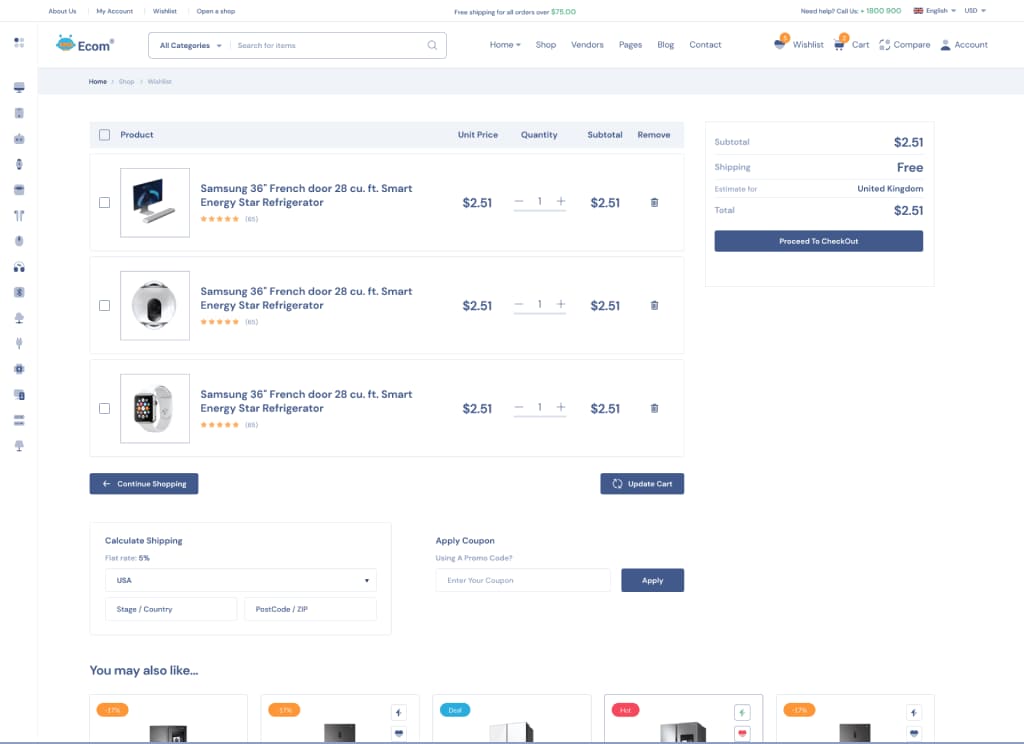 Ecom - Multipurpose Marketplace HTML Template + RTL