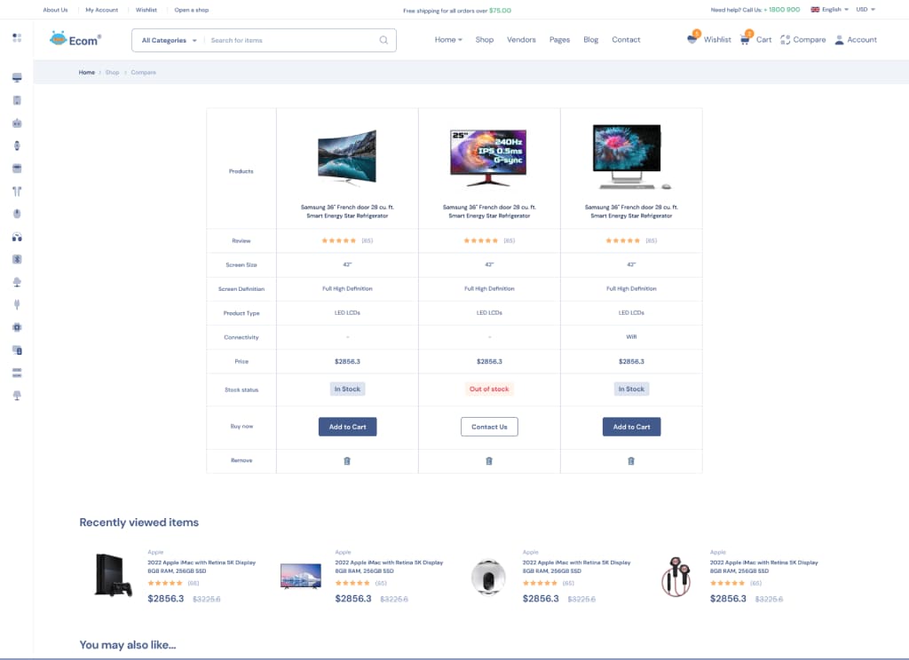 Ecom - Multipurpose Marketplace HTML Template + RTL