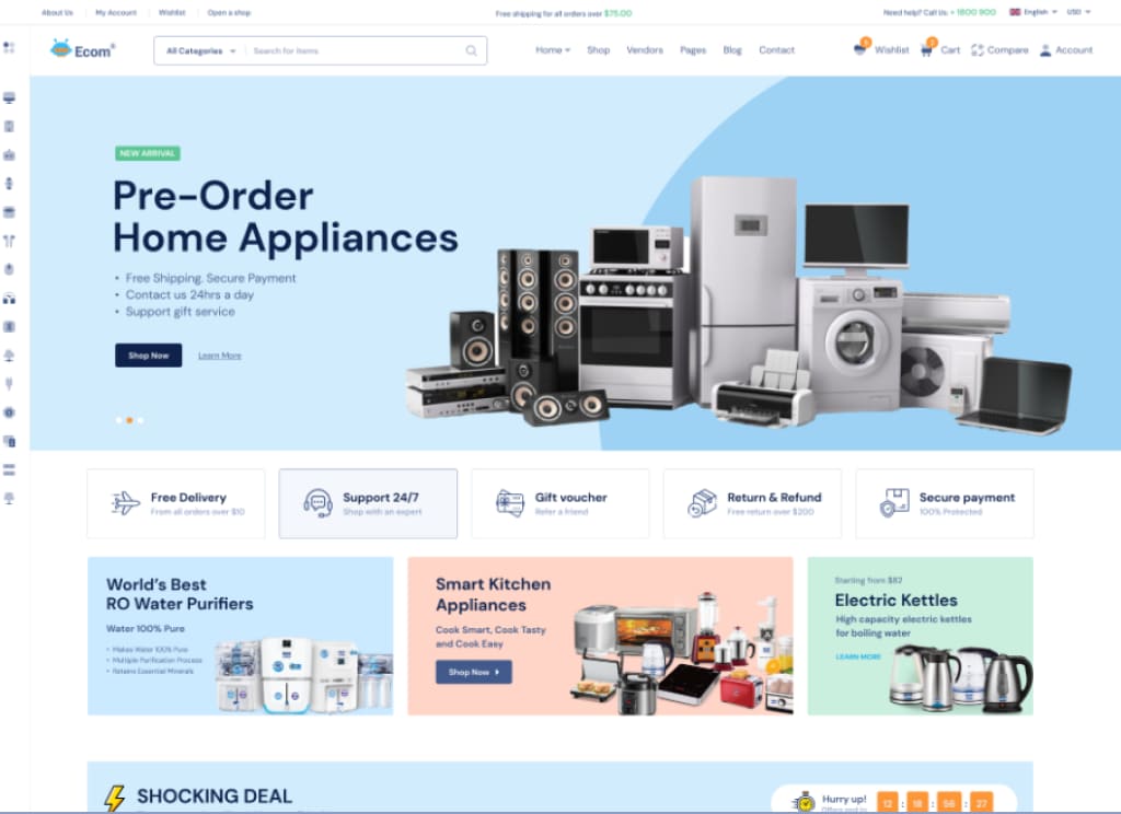 Ecom - Multipurpose Marketplace HTML Template + RTL